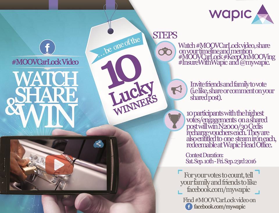 WAPIC INSURANCE WATCH SHARE & WIN CONTEST - Promos in Nigeria