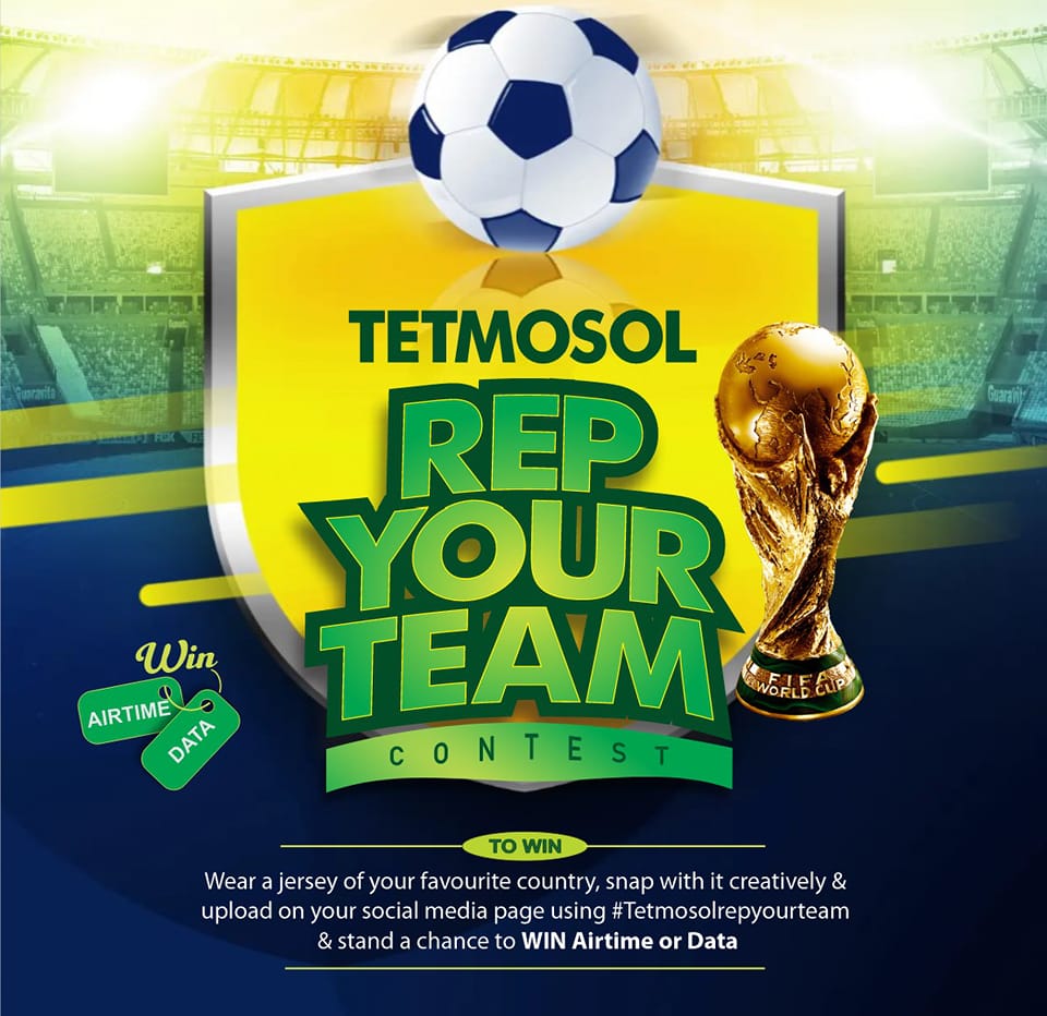 Tetmosol Rep Your Team Contest, Win Airtime and Data. - Promos in Nigeria