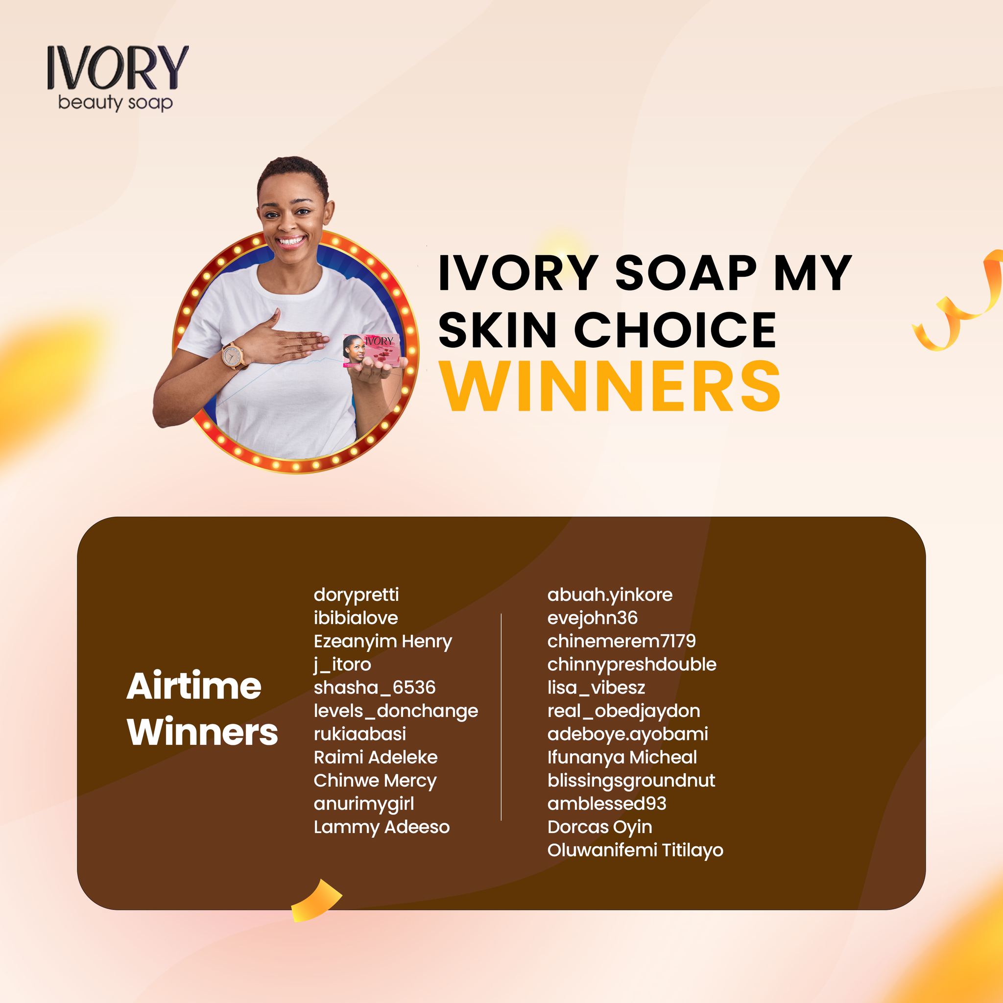 Winners of Ivory Soap Ivory Soap My Skin Choice Contest! - Promos in ...